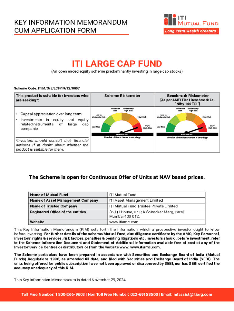 Fillable Online Iti Large Cap Fund Fax Email Print - pdfFiller