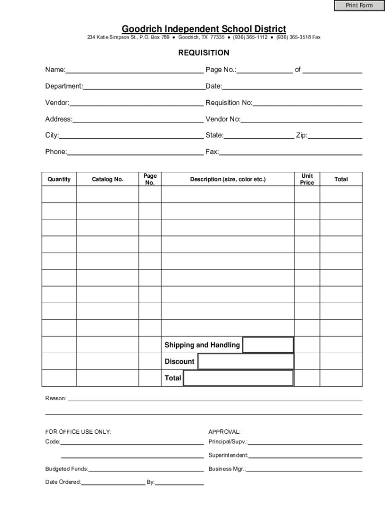 Fillable Online Requisition Form Fax Email Print - pdfFiller