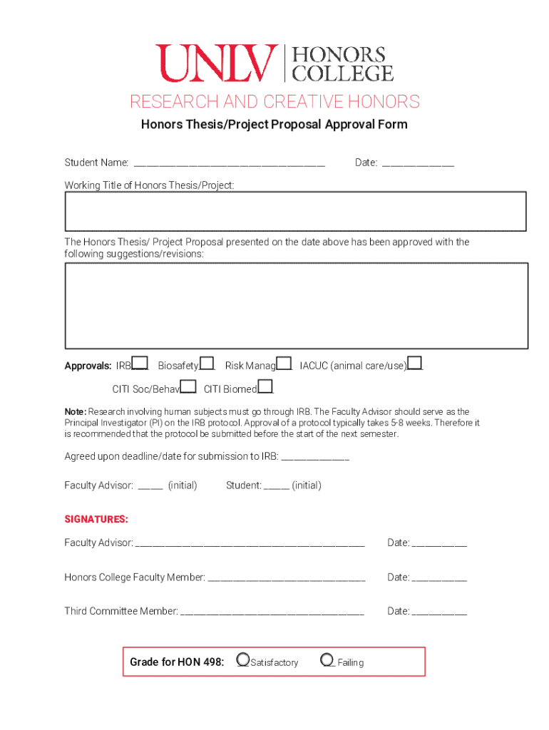 Fillable Online Research and Creative Honors Fax Email Print - pdfFiller