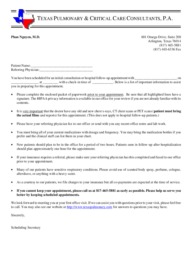 Fillable Online Initial Consultation Appointment Information Fax Email Print - pdfFiller