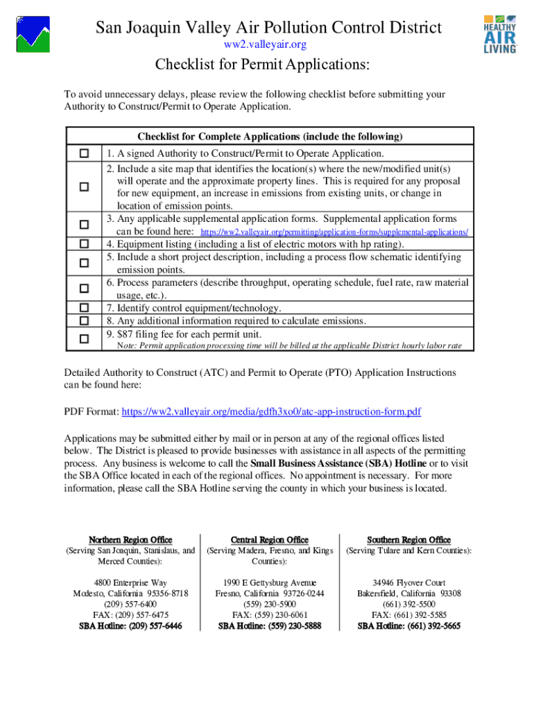 Fillable Online Checklist for Permit Applications Fax Email Print ...