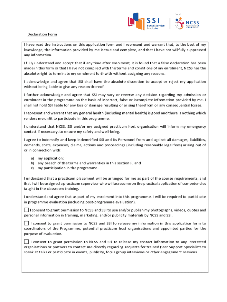 Fillable Online Declaration Form Fax Email Print - pdfFiller