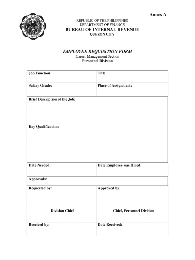 Fillable Online Employee Requisition Form Fax Email Print - pdfFiller