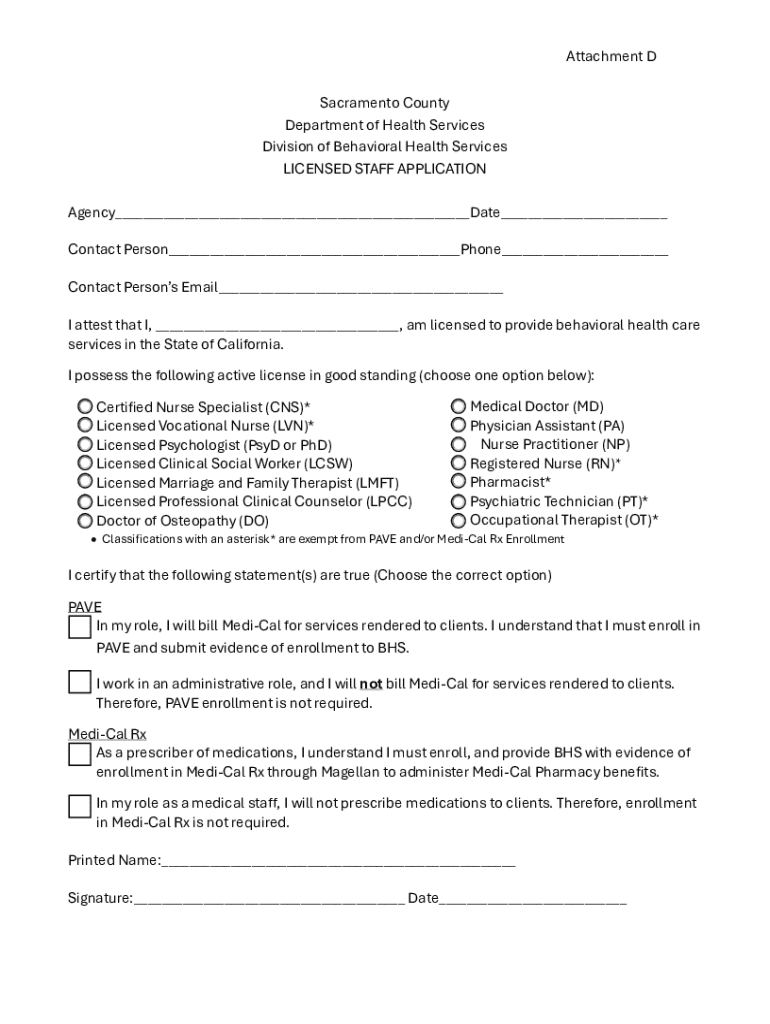 Fillable Online Licensed Staff Application Fax Email Print - pdfFiller