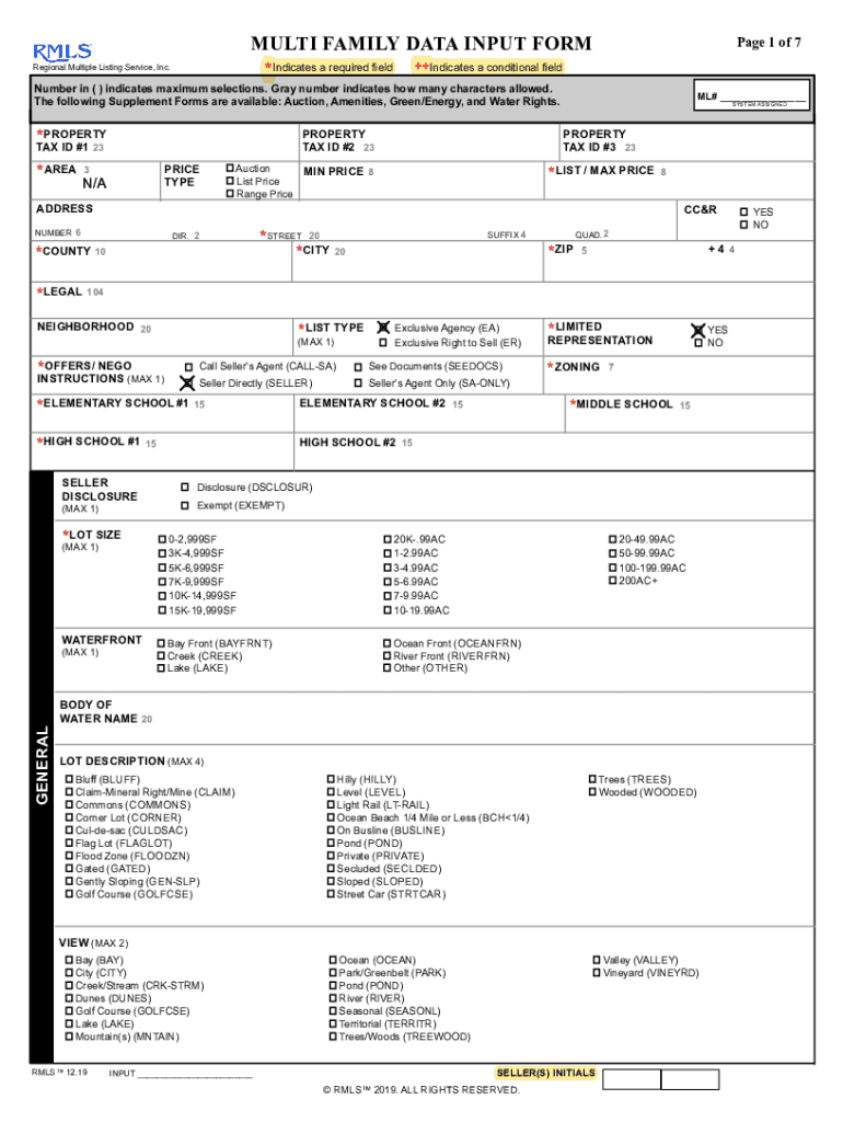 Fillable Online Multi Family Data Input Fax Email Print - pdfFiller