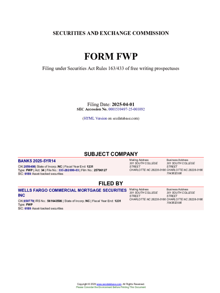 Fillable Online Free Writing Prospectus Fax Email Print - pdfFiller