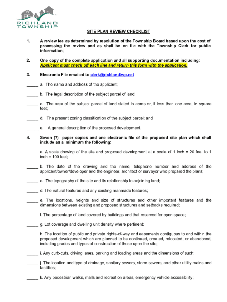 Fillable Online Site Plan Review Checklist Fax Email Print - pdfFiller