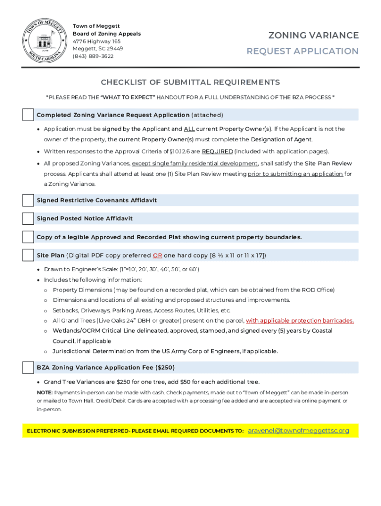 Fillable Online Zoning Variance Request Application Fax Email Print ...