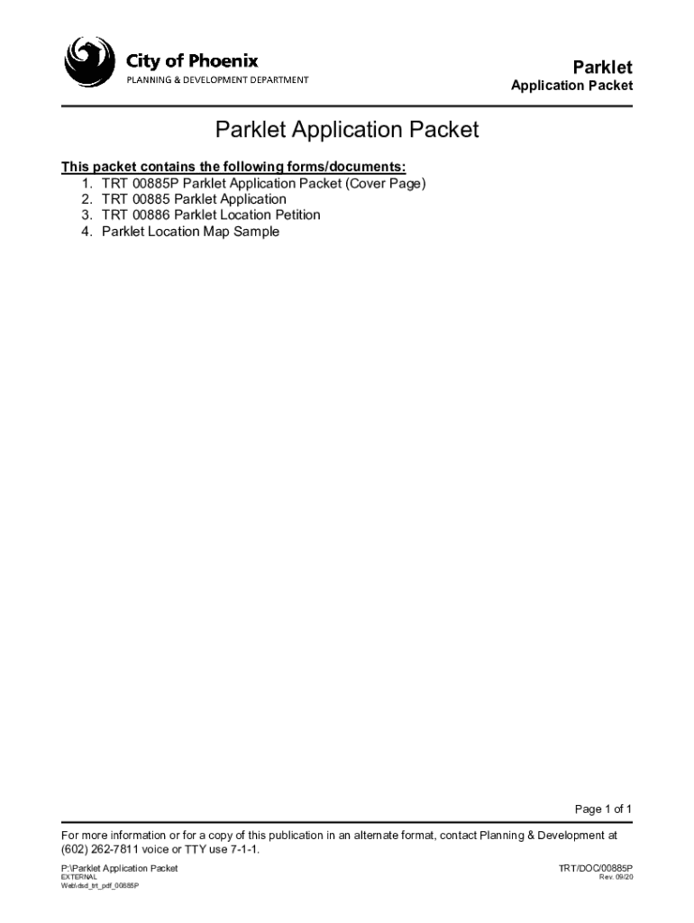 Fillable Online Parklet Application Packet Fax Email Print - pdfFiller