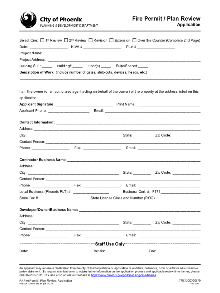 Fillable Online Fire Permit / Plan Review Fax Email Print - pdfFiller