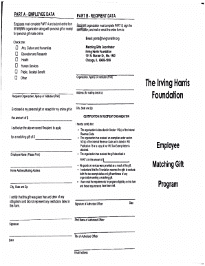Fillable Online Employee Matching Gift Application Fax Email Print - pdfFiller