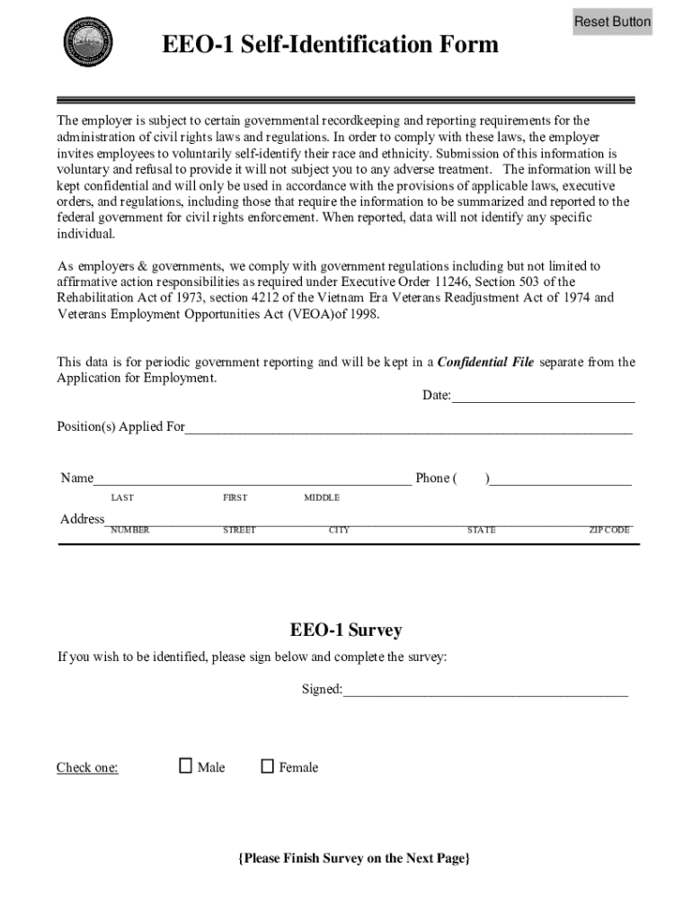 Eeo-1 Self-identification Form: Fill out & sign online | DocHub