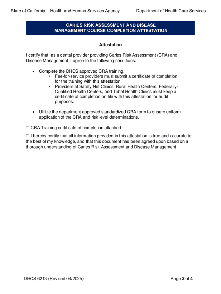 Fillable Online Caries Risk Assessment and Disease Management Course ...