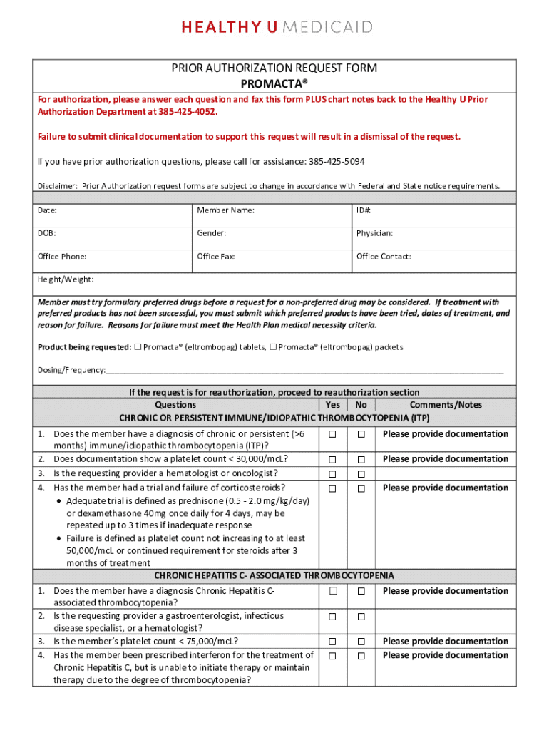 Fillable Online PRIOR AUTHORIZATION REQUEST FORM Fax Email Print ...