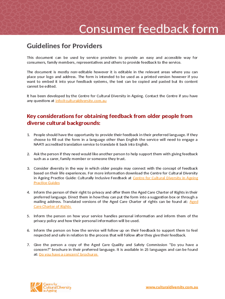 Feedback Doc Template | pdfFiller