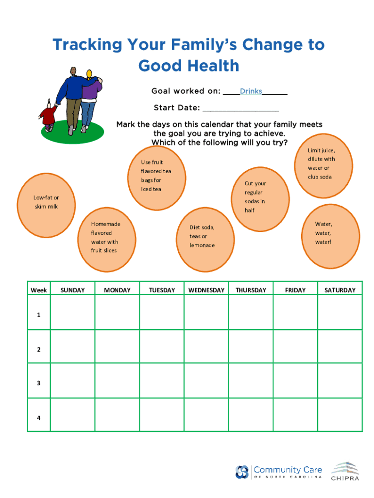 Fillable Online Family Health Tracking Calendar Fax Email Print - pdfFiller