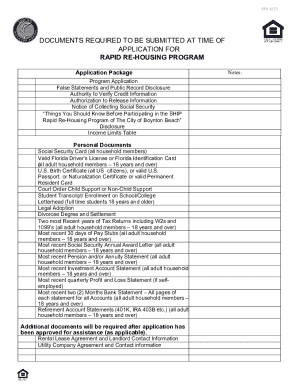 Fillable Online Application for Rapid Re-housing Program Fax Email ...