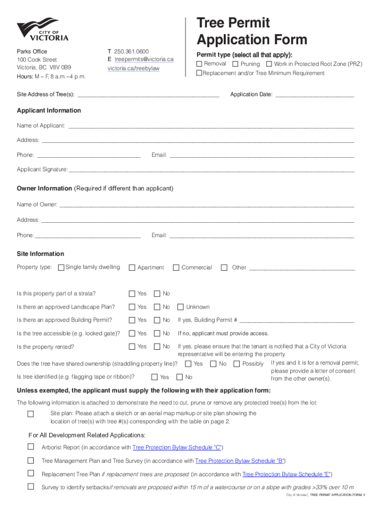 Fillable Online Tree Permit Application Fax Email Print - pdfFiller