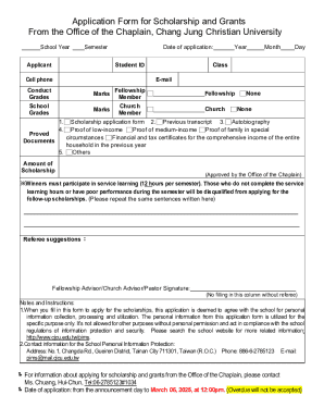 Fillable Online Scholarship and Grants Application Form Fax Email Print ...