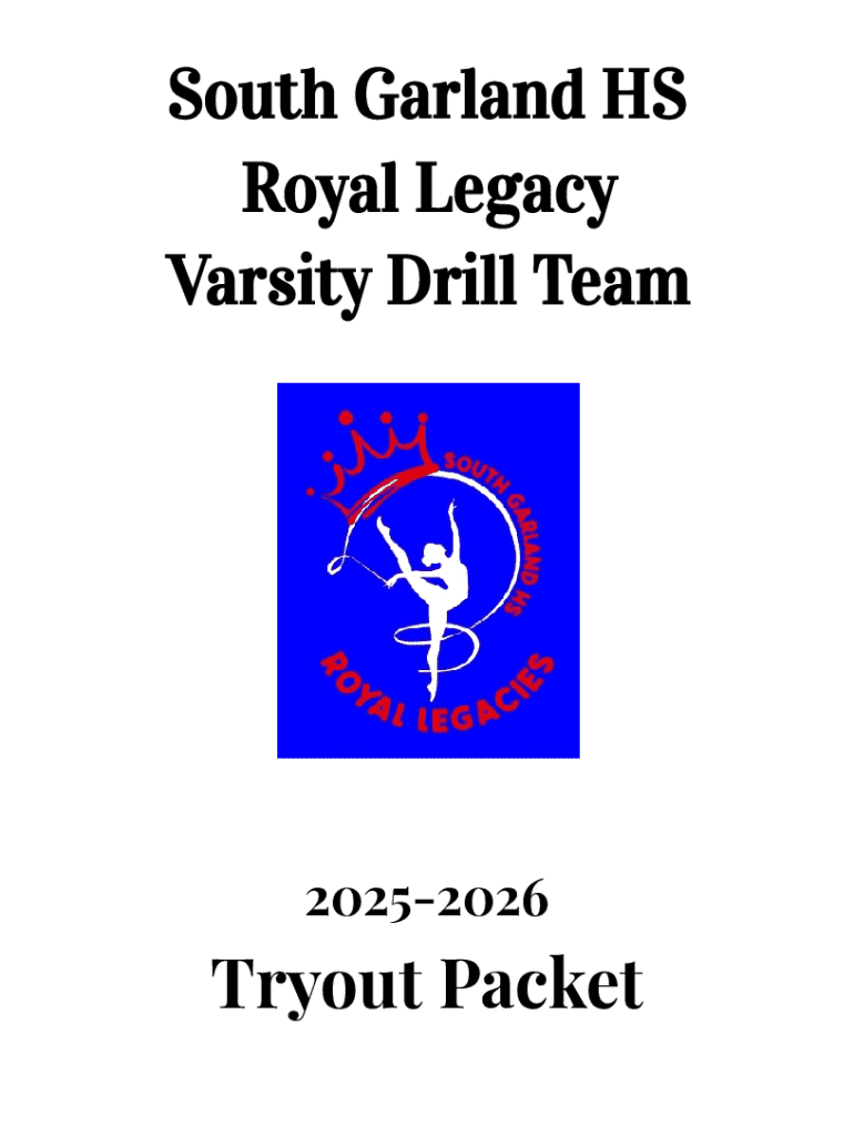 Fillable Online Royal Legacy Varsity Drill Team Tryout Packet Fax Email ...