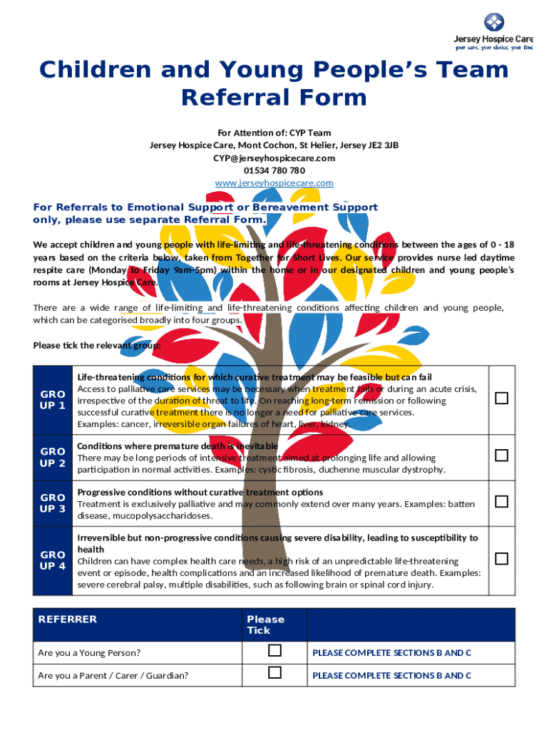 Children and Young People's Team Referral Doc Template | pdfFiller