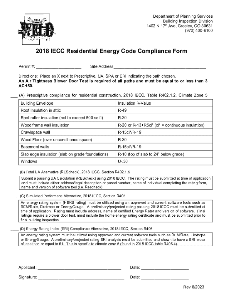 Fillable Online 2018 Iecc Residential Energy Code Compliance Form Fax ...