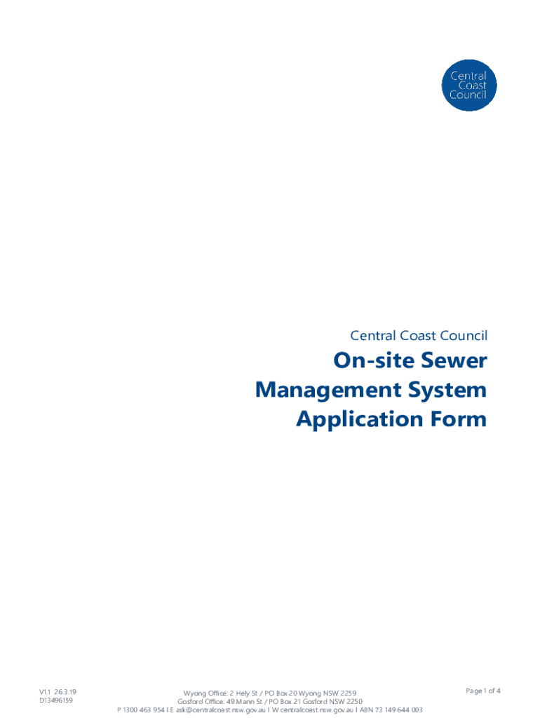 Fillable Online on-site Sewer Management System Application Fax Email ...