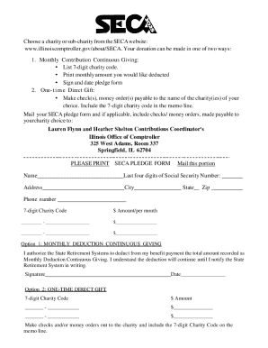 Fillable Online Seca Donation Pledge Form Fax Email Print - pdfFiller