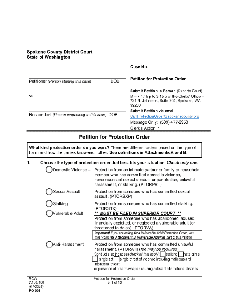 Fillable Online Petition for Protection Order Fax Email Print - pdfFiller
