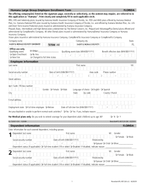 Fillable Online Humana Employee Enrollment Form Fax Email Print - pdfFiller