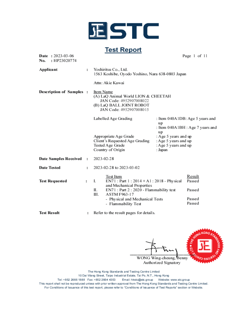 Fillable Online Test Report Fax Email Print - pdfFiller