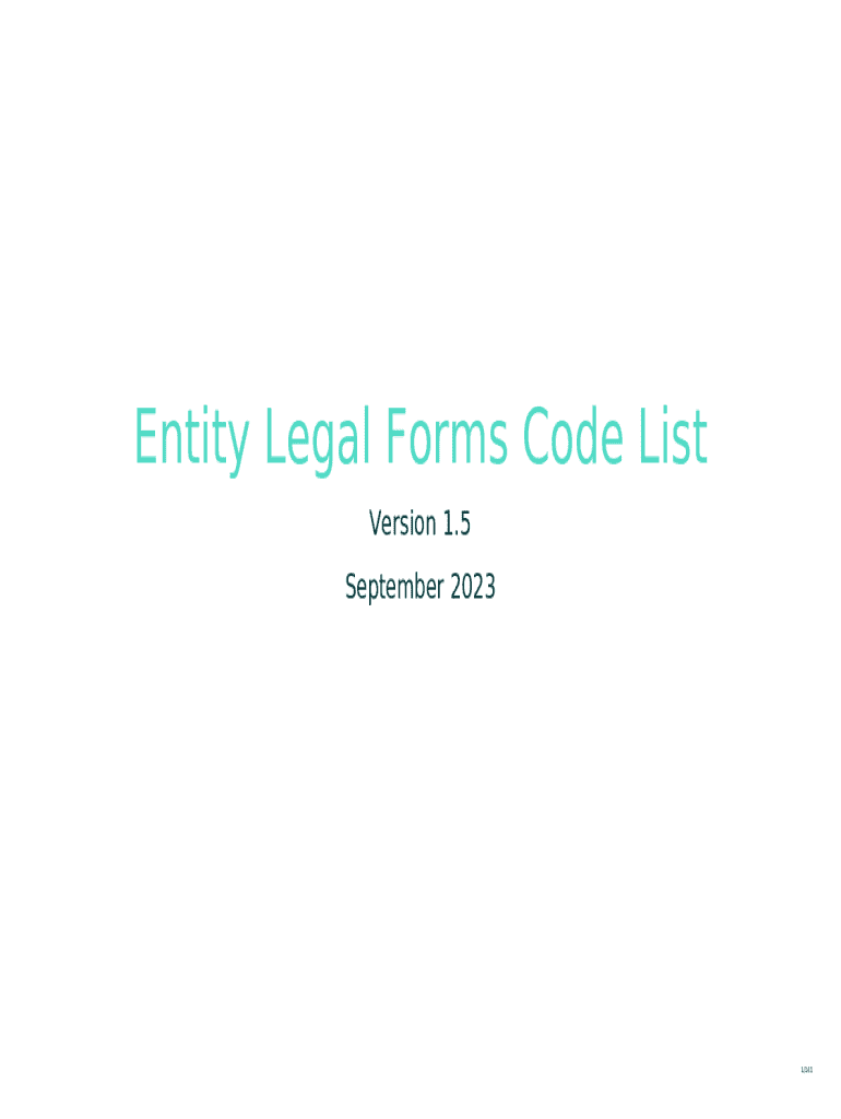 Fillable Online Entity Legal Forms Code List (Version 1.5 ) Fax Email ...