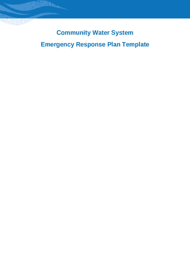 Community Water System Emergency Response Plan Template Doc Template ...