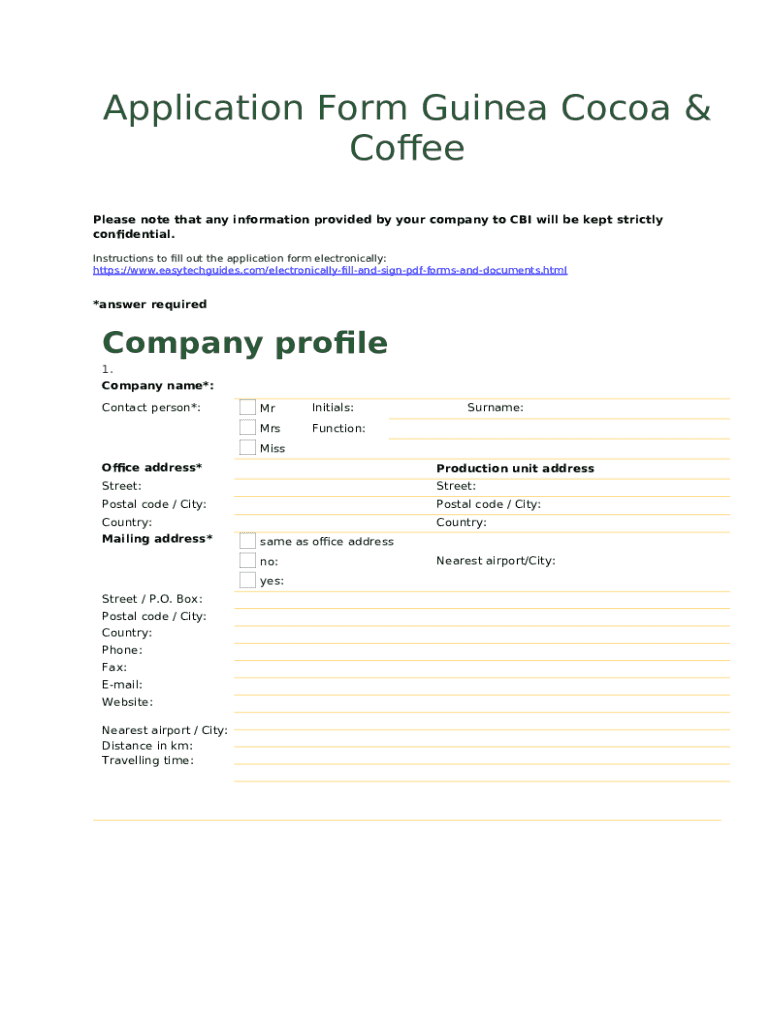 Application Guinea Cocoa & Coffee Doc Template | pdfFiller