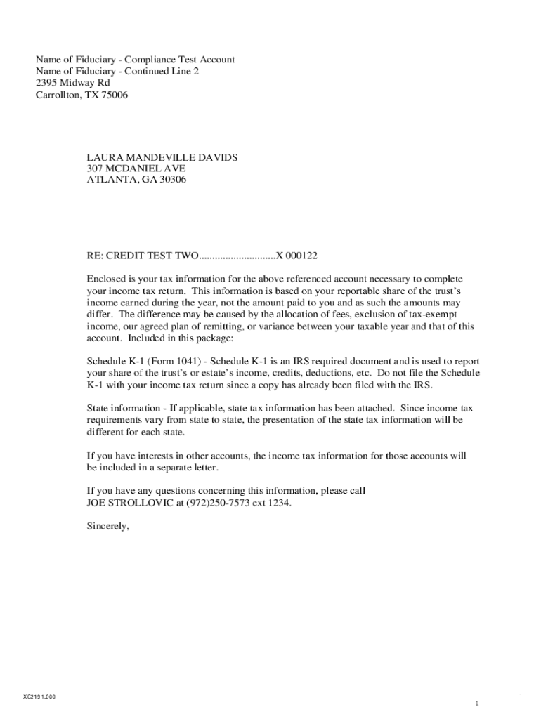 Fillable Online Schedule K-1 (form 1041) - Beneficiary's Share of ...