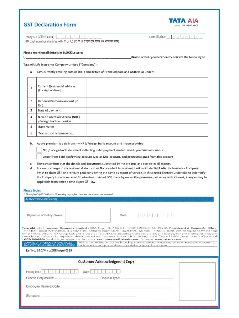 Fillable Online Gst Declaration for Non-residents Fax Email Print - pdfFiller