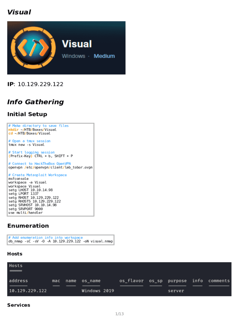 Fillable Online Htb Visual Box Walkthrough Fax Email Print - pdfFiller
