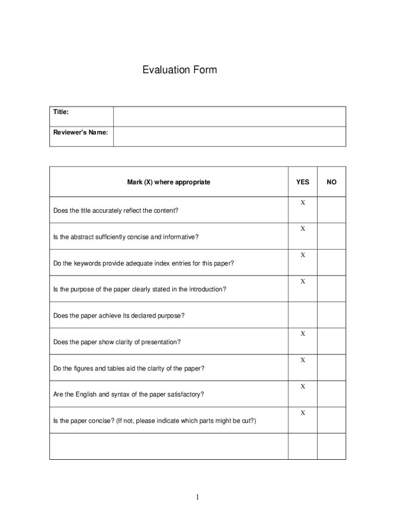 Fillable Online Peer Review Evaluation Fax Email Print - pdfFiller