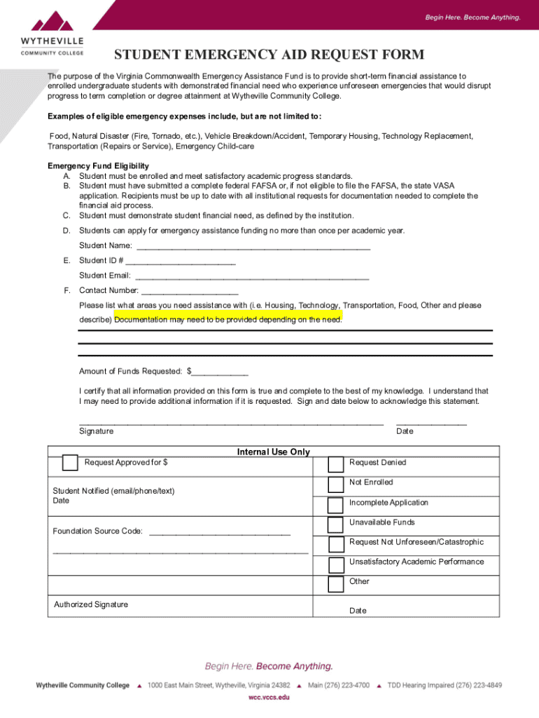 Fillable Online Virginia Commonwealth Emergency Assistance Fund Application Fax Email Print ...