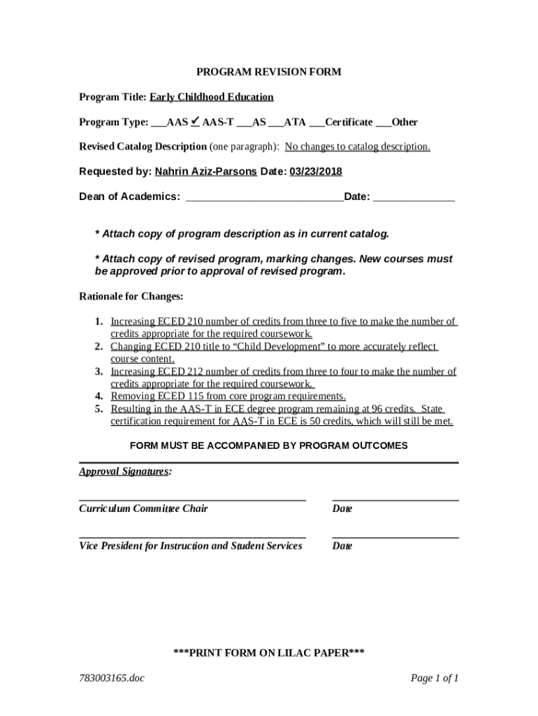 Program Revision - blogs nwic Doc Template | pdfFiller