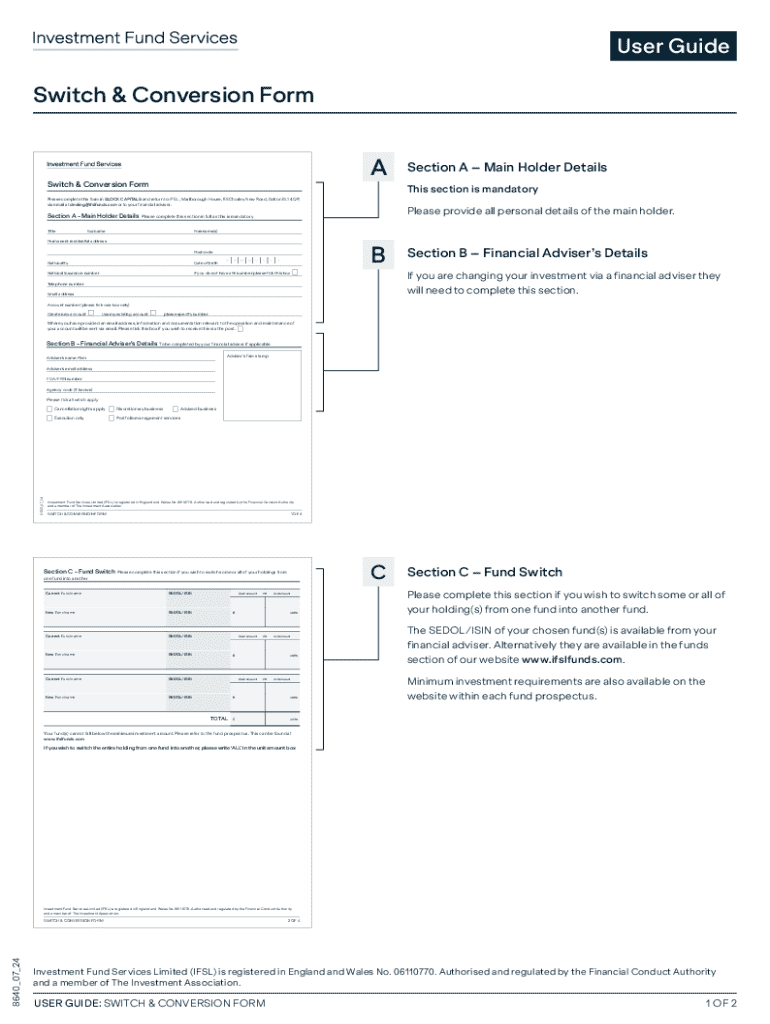 Fillable Online User Guide for Switch & Conversion Fax Email Print - pdfFiller
