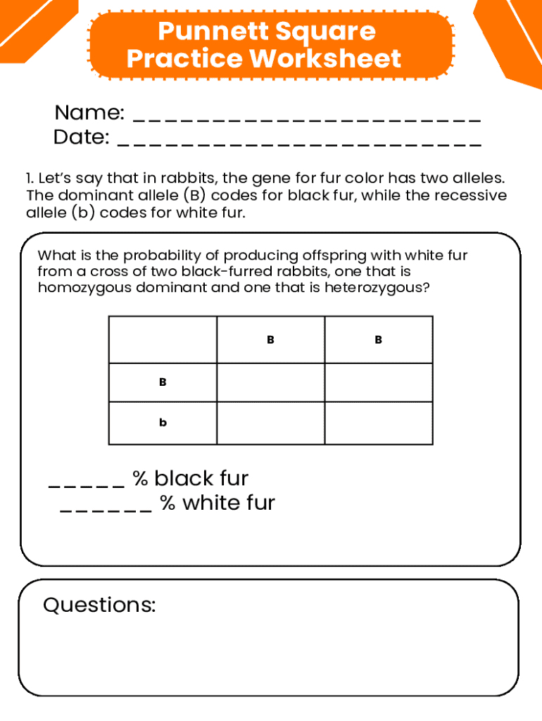 Fillable Online Punnett Square Practice Worksheet Fax Email Print ...