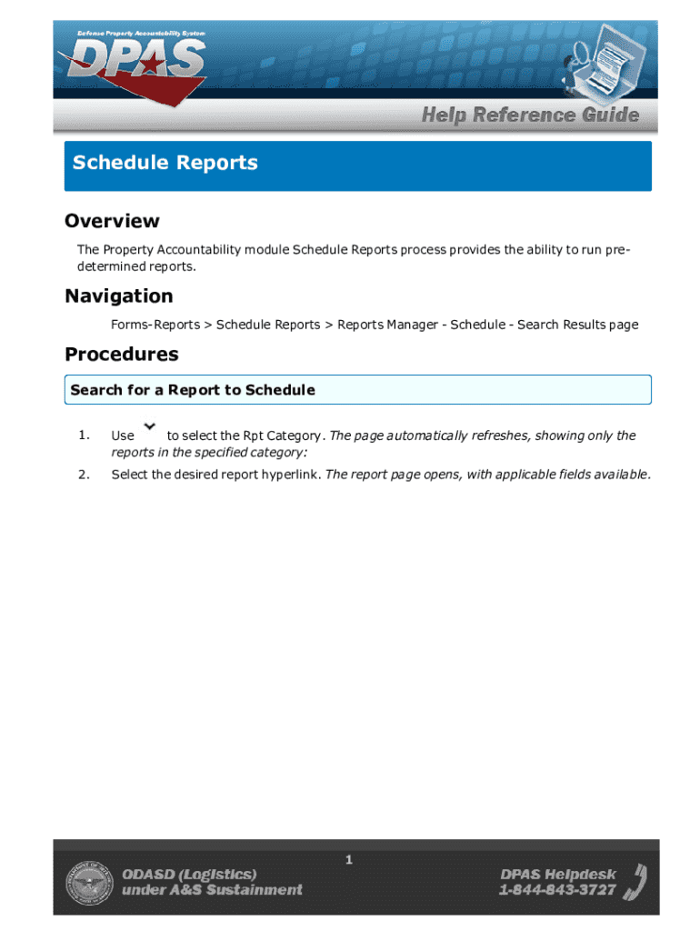 Fillable Online Schedule Reports Overview Fax Email Print - pdfFiller