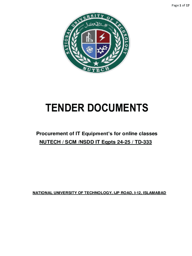 Fillable Online Procurement of It Equipment’s for Online Classes Fax ...