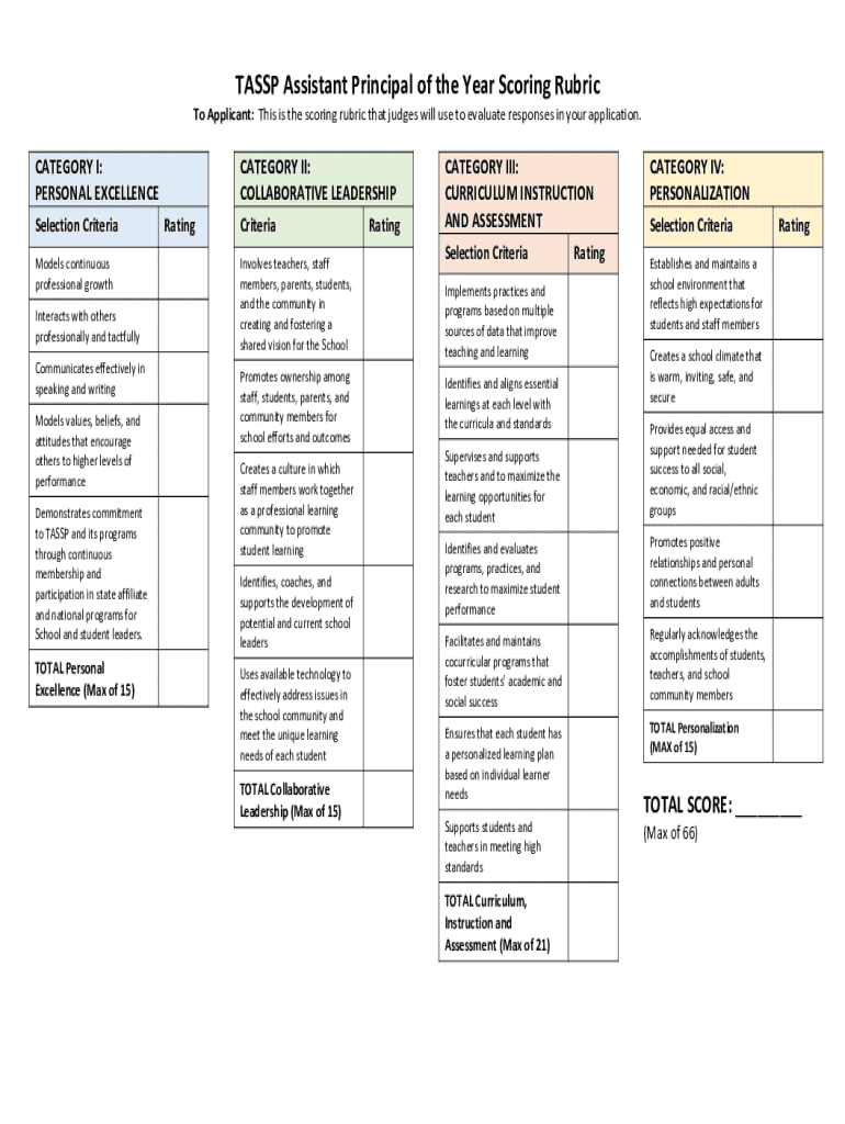 Fillable Online 2025-2026 Tassp Region Assistant Principal of the Year ...