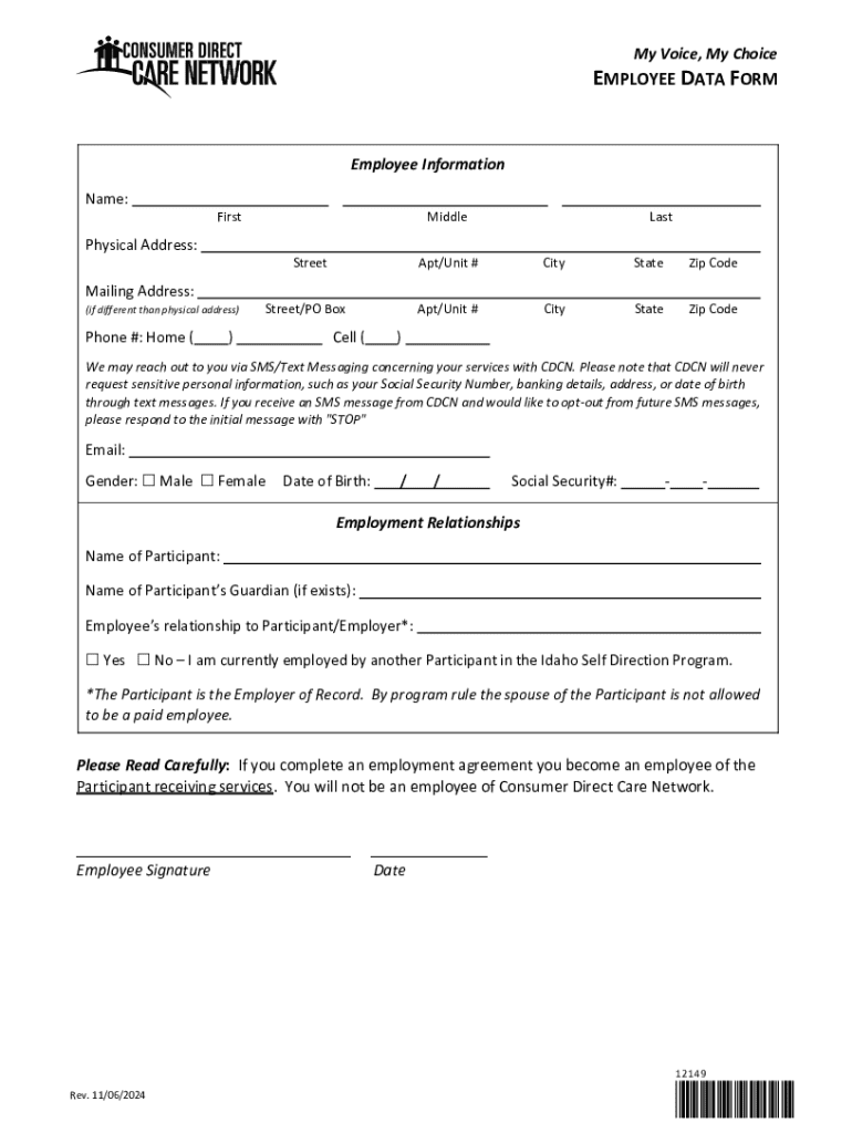 Fillable Online My Voice, My Choice Fax Email Print - pdfFiller