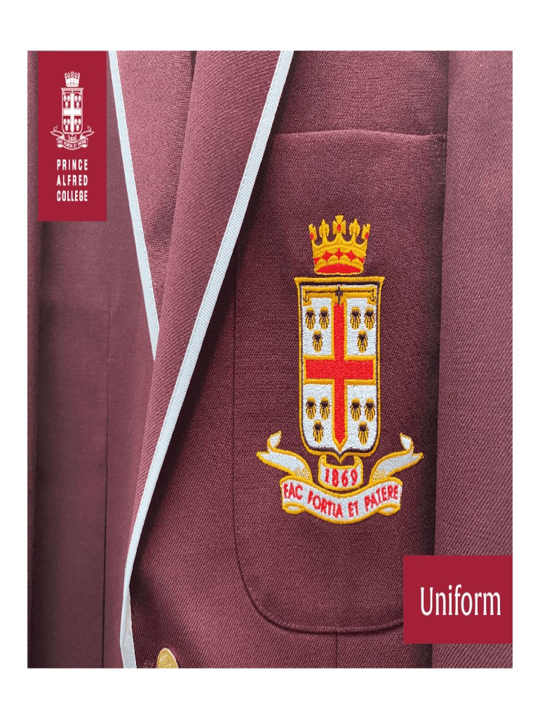 Fillable Online Prince Alfred College Uniform Guidelines Fax Email ...