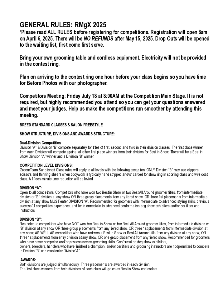 Fillable Online Rmgx 2025 Competition Rules Fax Email Print - pdfFiller
