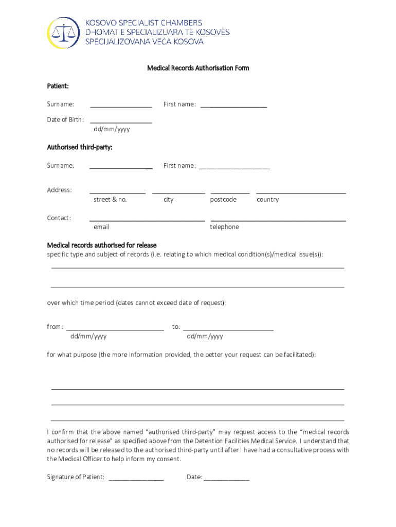 Fillable Online Medical Records Authorisation Form Fax Email Print - pdfFiller