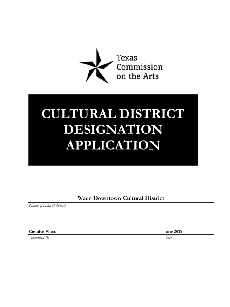 Fillable Online Waco Downtown Cultural District - Texas Cultural ...